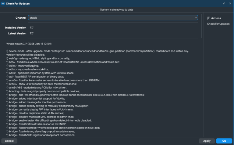 RouterOS Version 7.17 Stable Update is Available - Making Sense of the ...